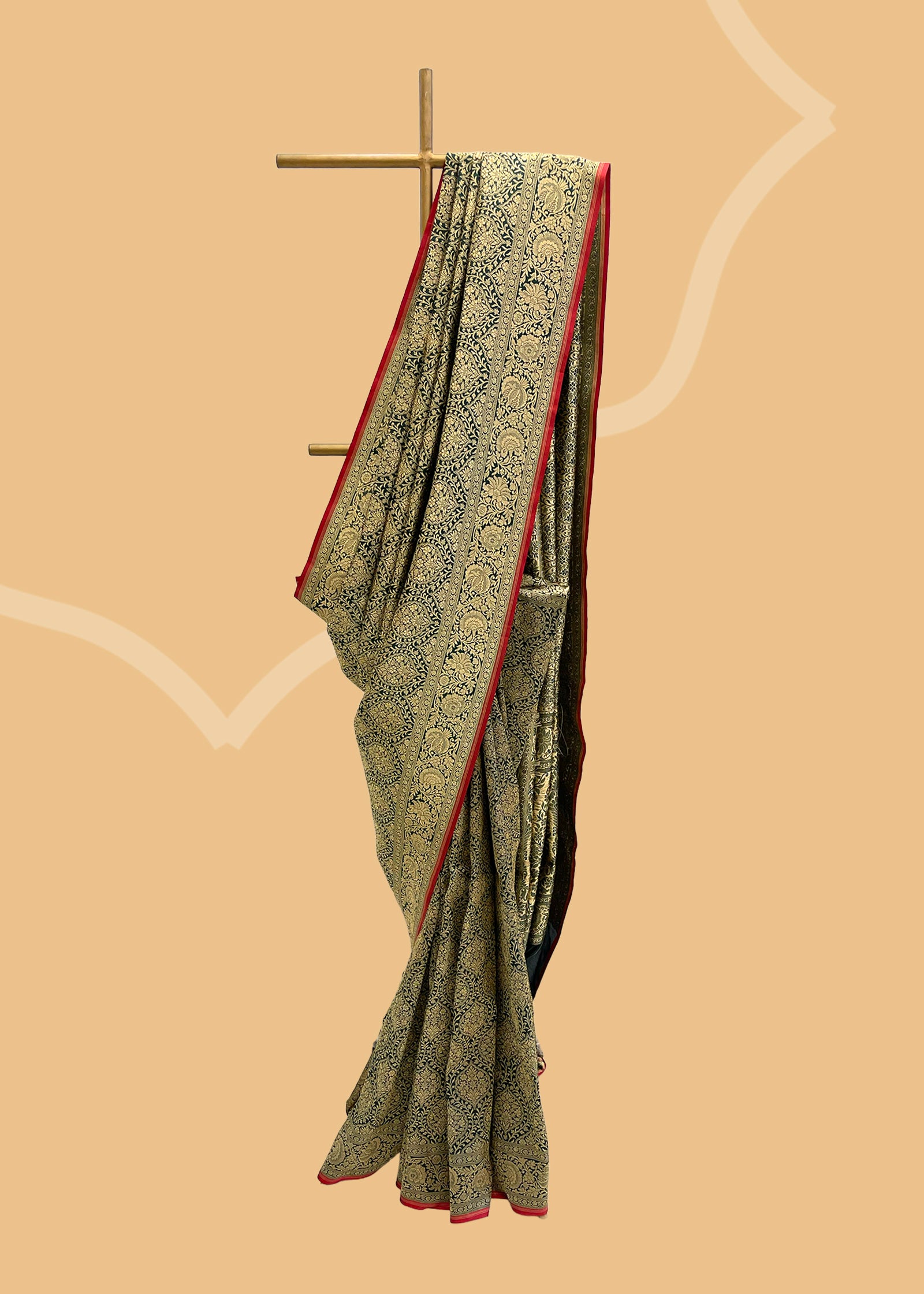 Navy Blue Brocade Border Benarasi Saree – Roliana
